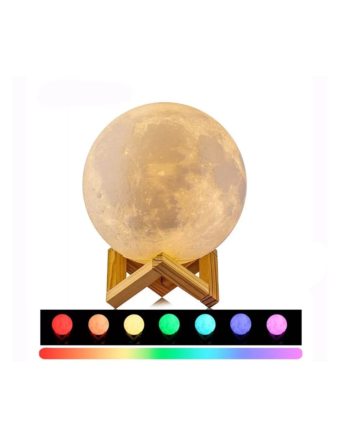 Luz lámpara LED 3D Luna con 7 colores diferentes batería recargable...